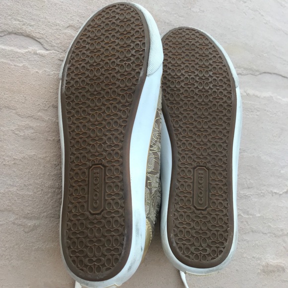 Coach | Shoes | Coach Barrett Metallic Gold Sneakers | Poshmark